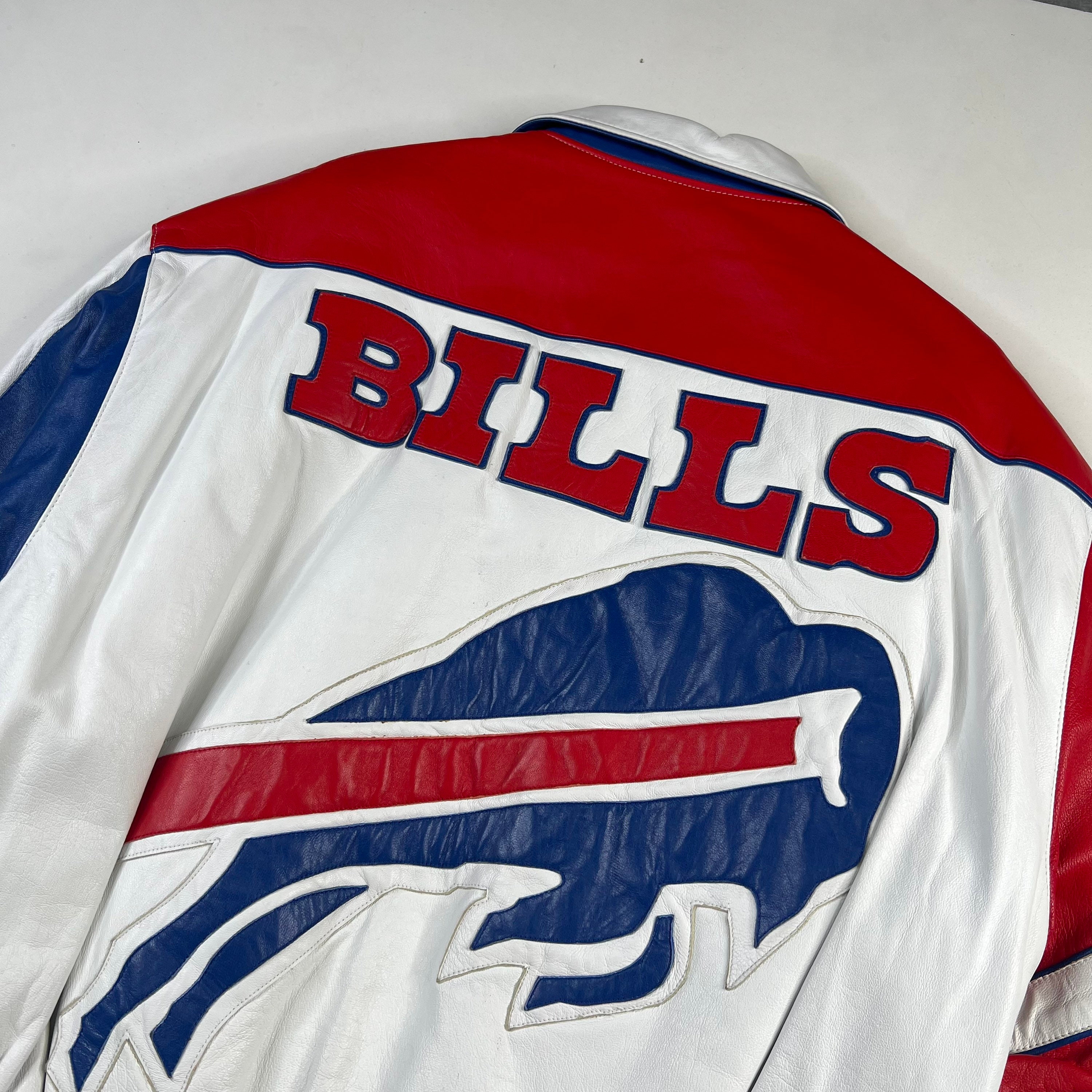 90s Buffalo Bills Jeff Hamilton Leather Jacket Reversible - Etsy