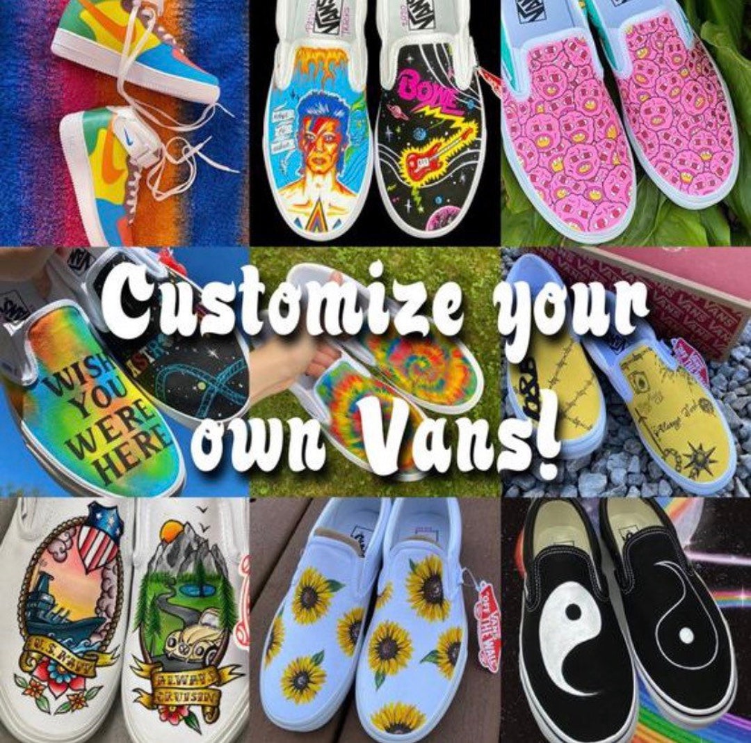 Customizable Slip-on Vans WHOLE SHOE Vans Slip on Custom Hand Painted ...