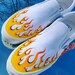 FLAME VANS Custom Hand-painted Ombré Flame Vans Slip-on Fire Flame ...