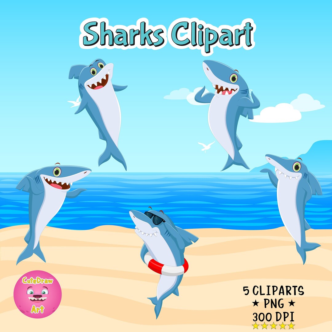 Shark Clipart, Sharks Commercial Use, Shark Vector Graphics, Shark ...