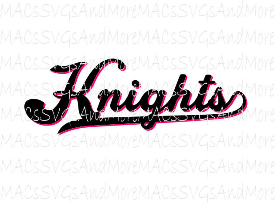 Knights Script Drop Shadow - Etsy