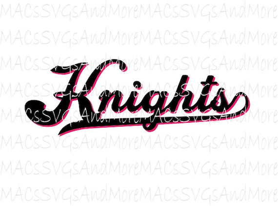 Knights Script Drop Shadow | Etsy