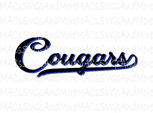Cougars Script Drop Shadow - Etsy