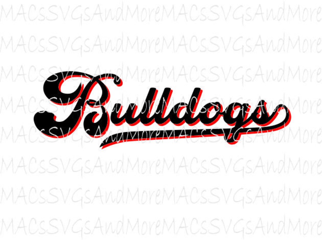 Bulldogs Script Drop Shadow - Etsy