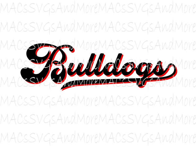 Bulldogs Script Drop Shadow - Etsy