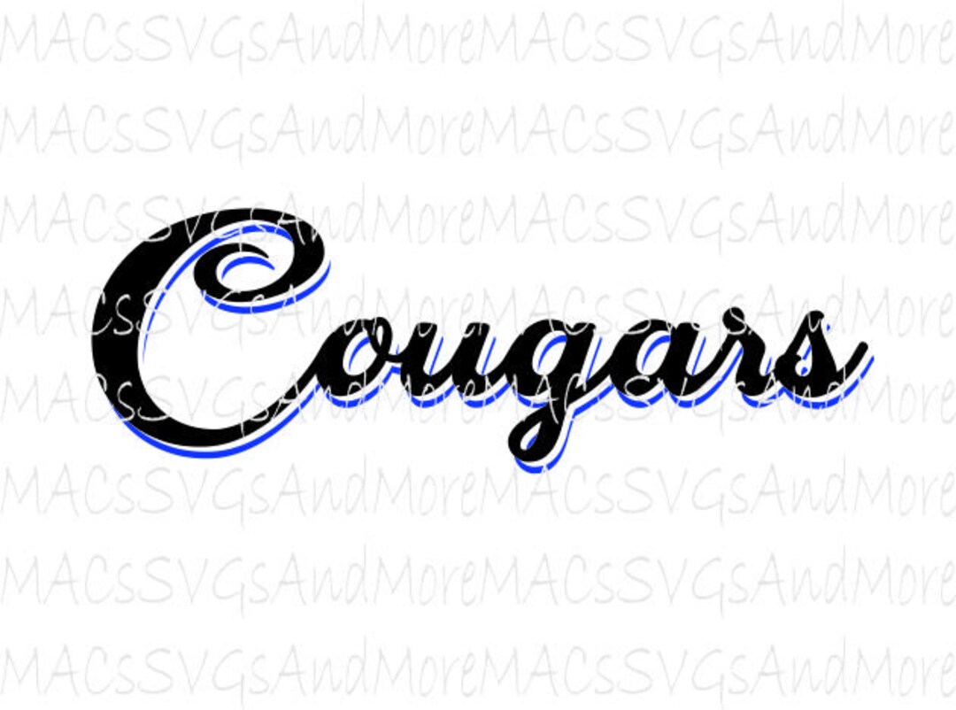 Cougars Double Drop Shadow - Etsy