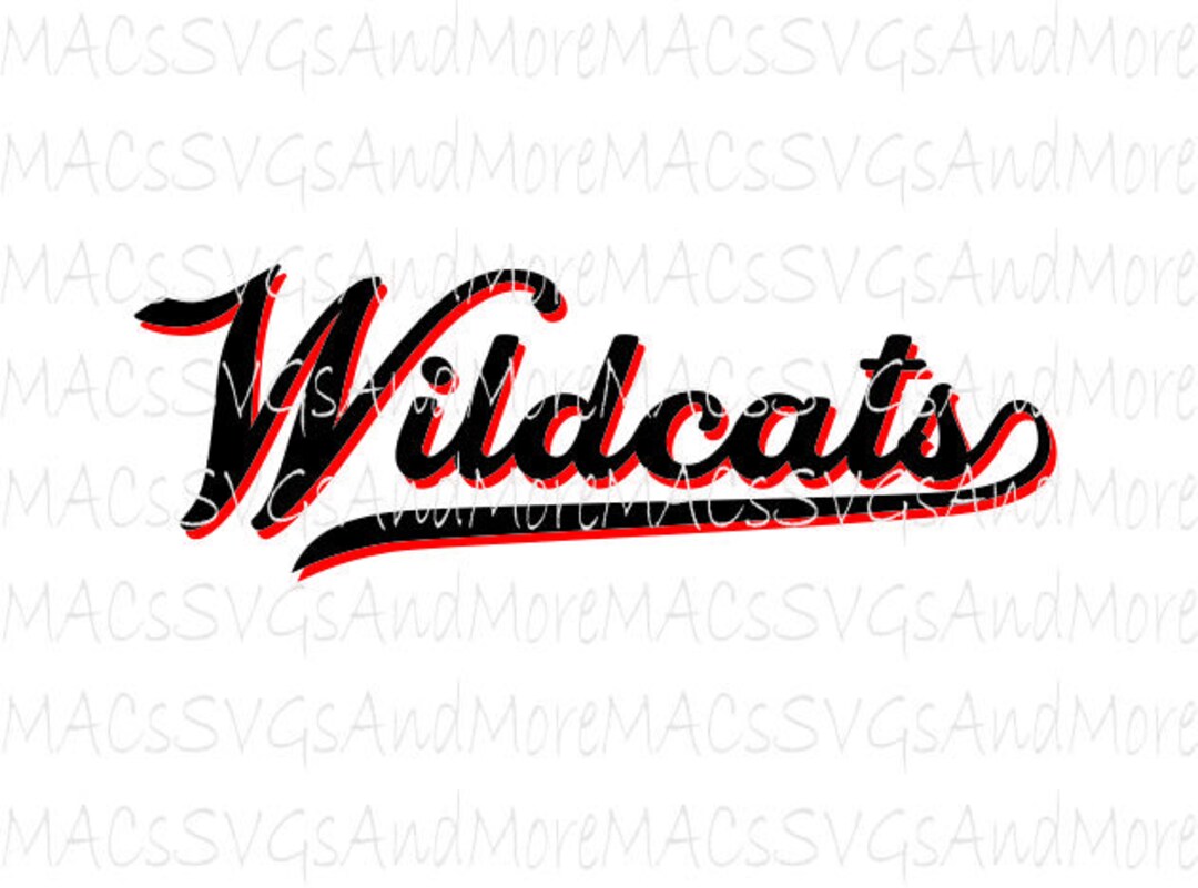 Wildcats Script Drop Shadow - Etsy