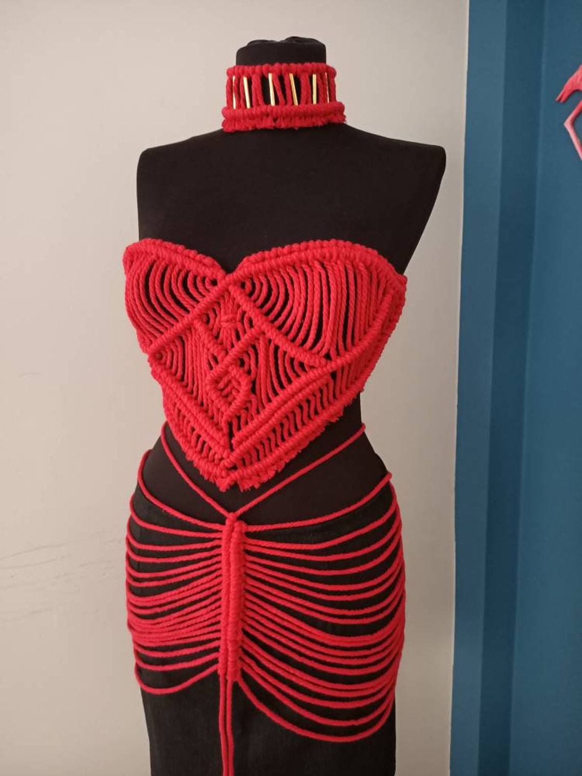 Amanda Macrame Skirt Set Macrame Corset Festival Outfit - Etsy