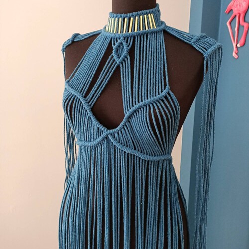 Jessica Macrame Dress Boho Hippie Festival Dress Macrame - Etsy