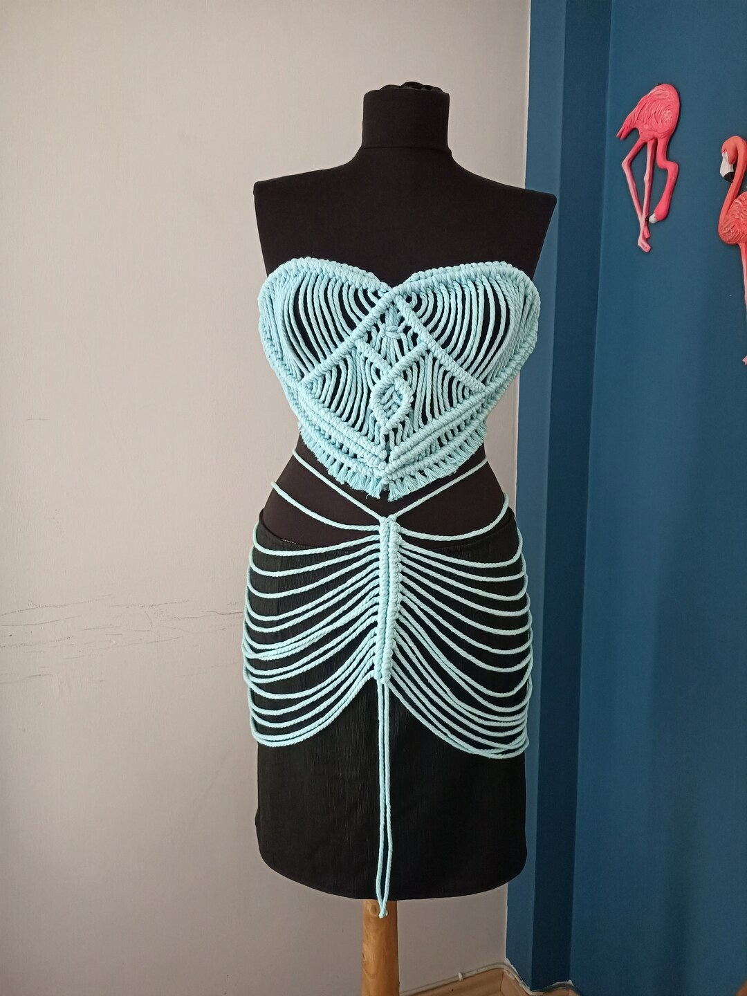 Amanda Macrame Skirt Set, Macrame Corset, Festival Outfit, Festival ...