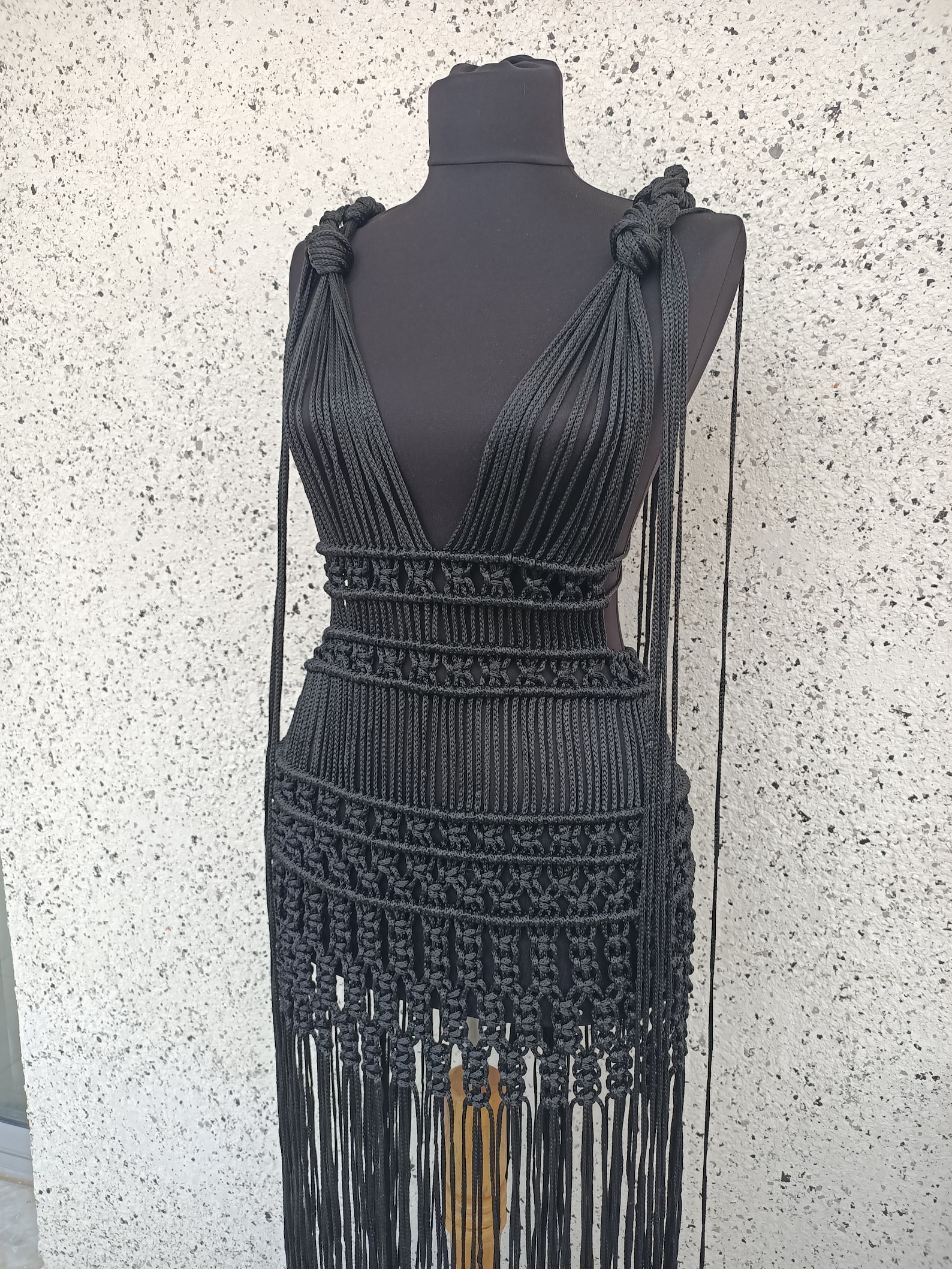 Molly Macrame Dress, Rave Festival Dress, Handmade Dress, Festival ...