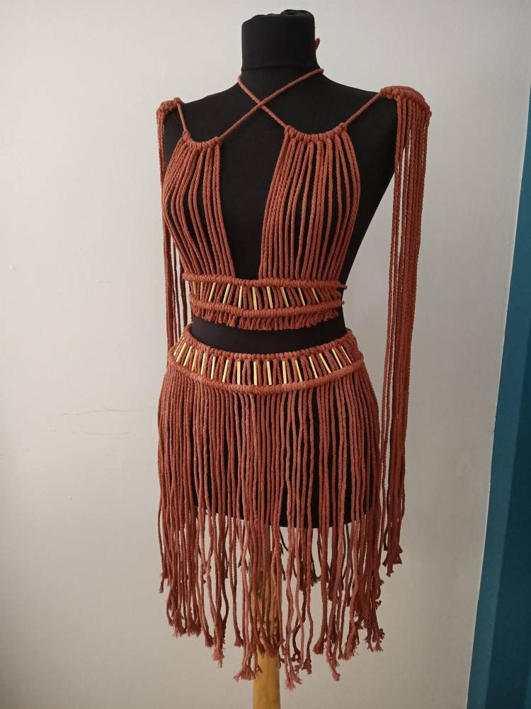 Melissa Macrame 2 Pieces Set Macrame Dress Boho Hippie - Etsy