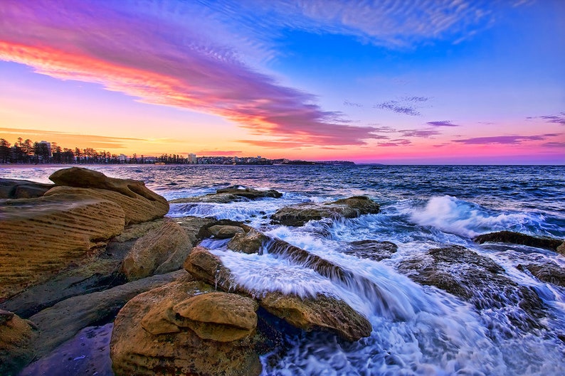 Manly Beach Print, Manly Beach Photo, Manly Sunset, Northern Beaches ...