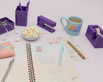 Purple Office Desk Set - Etsy