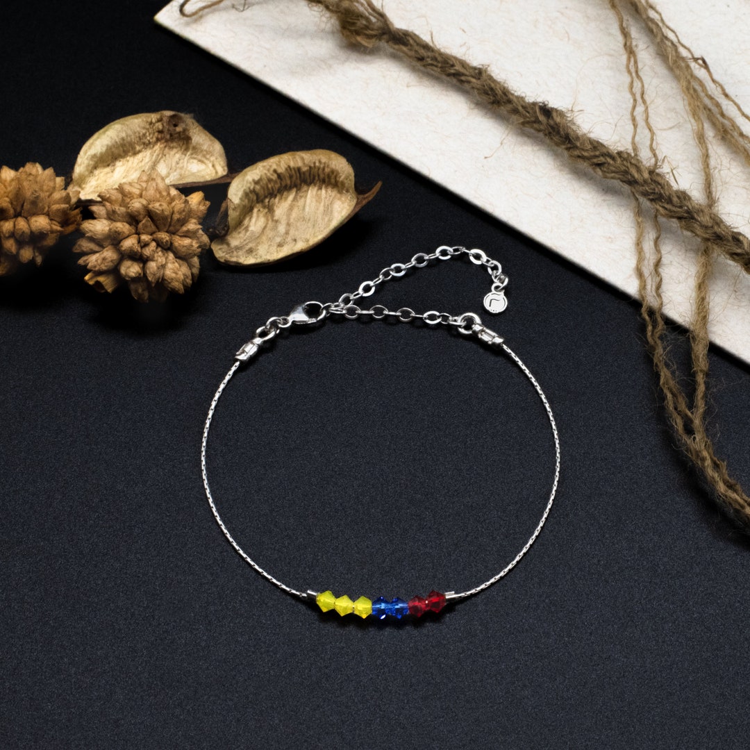 Colombia Flag Bracelet, Handmade Minimalist Jewelry, 'chévere Colombia ...
