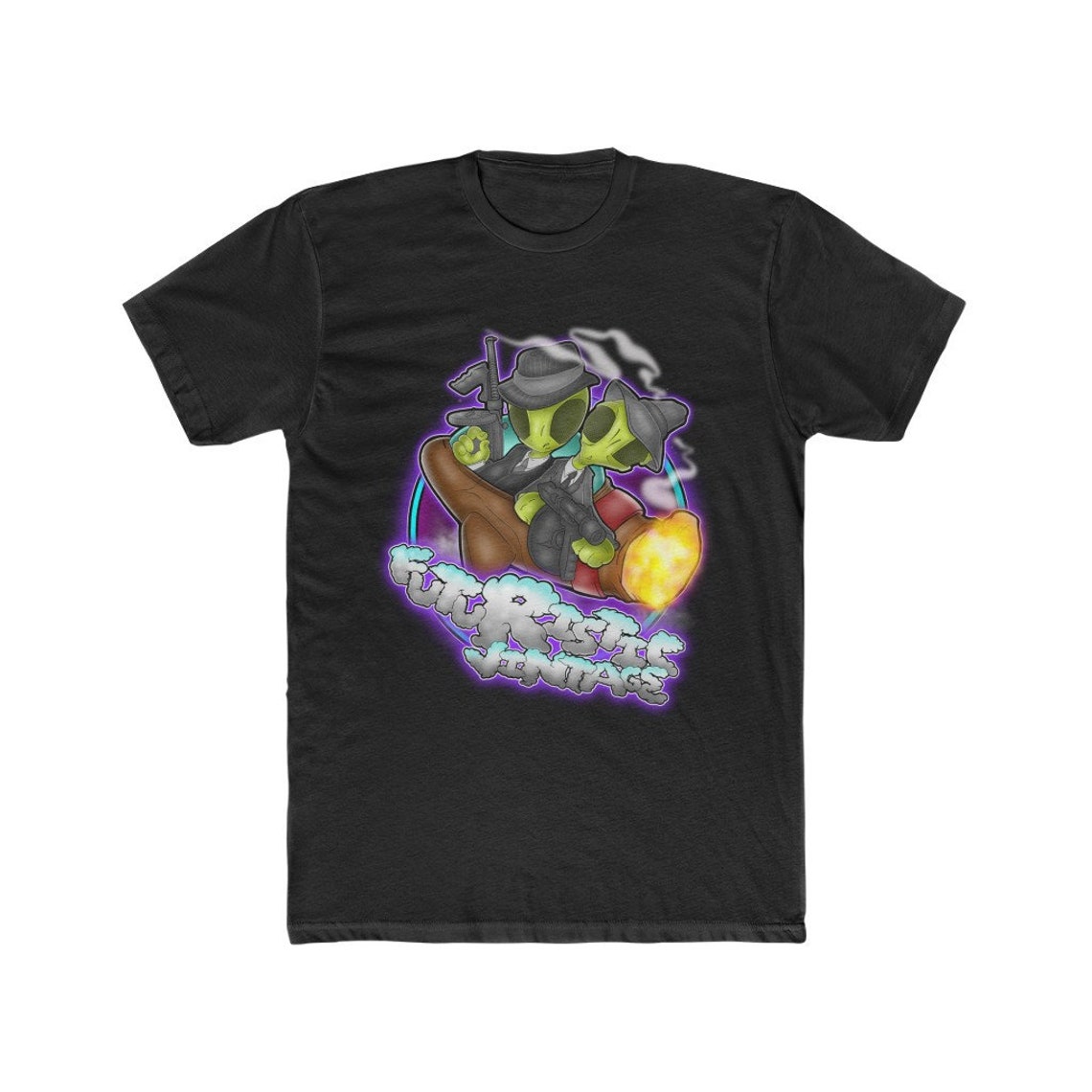 Alien Mafia Gangsters Mobsters Futuristic Vintage Men's Graphic Tee - Etsy