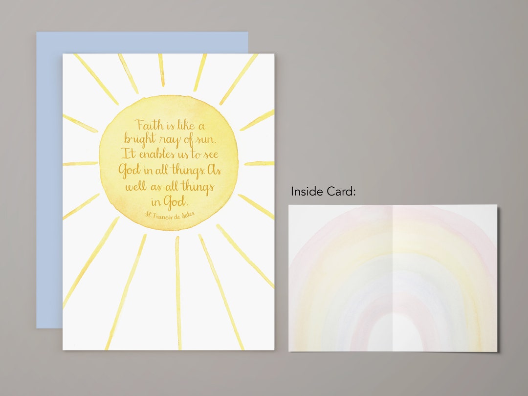 Sunshine Faith Greeting Card Encouragement Card Notecard Watercolor ...