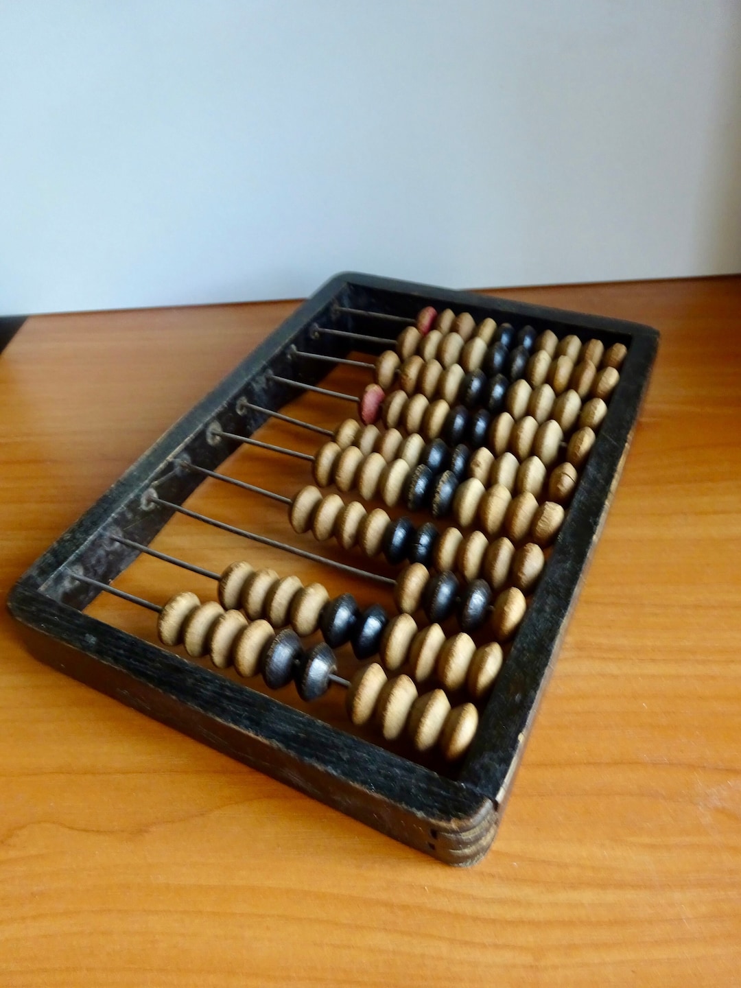 Antique Abacus Wooden Portable Retro Learning Counting Tool Engraved ...