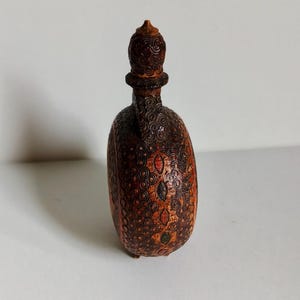 Antique Miniature Hand Carved Wooden Flask Canteen Collectibles Rare ...