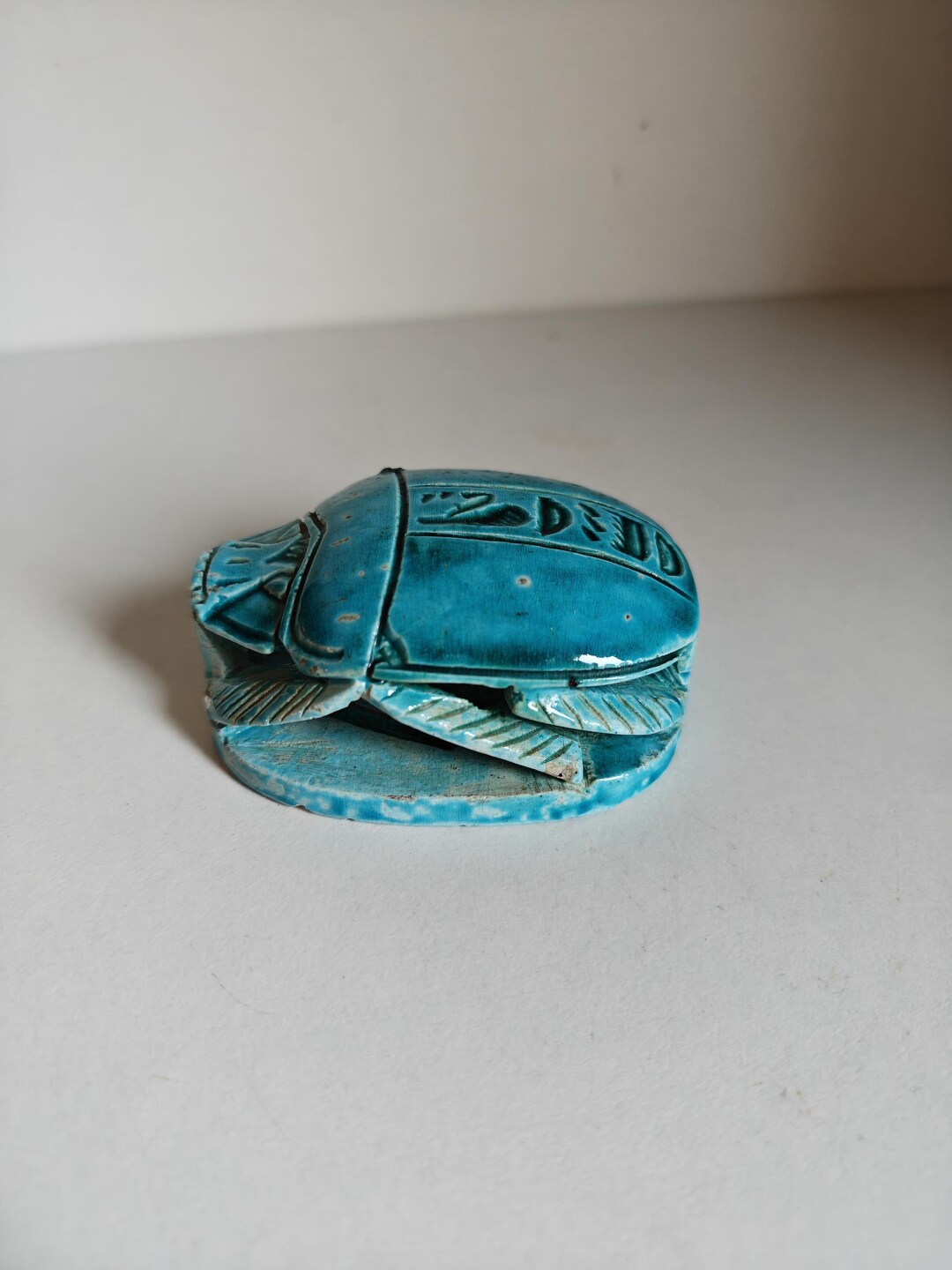Vintage Large Scarab Beetle Stoned Carved Hieroglyphic Inscription - Etsy
