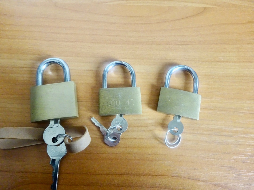 Vintage 3 Padlocks Brass With Keys Home Utensil - Etsy