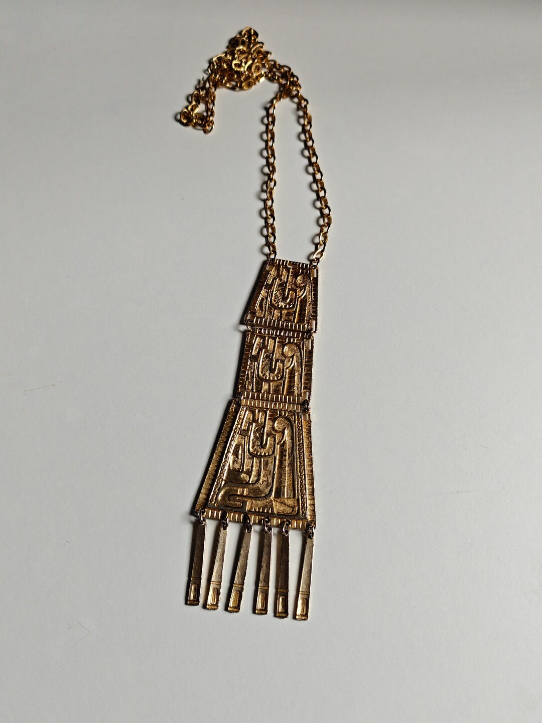 Aztec Egyptian Revival Etruscan Statement Necklace Pendant - Etsy