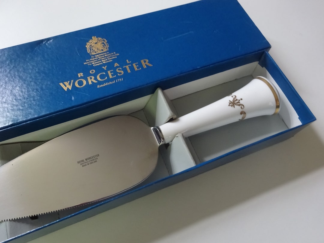 Royal Worcester Server Cake Pie Knife Sheffield Chantilly Gold With Box Kitchen Tool 1980 - Etsy
