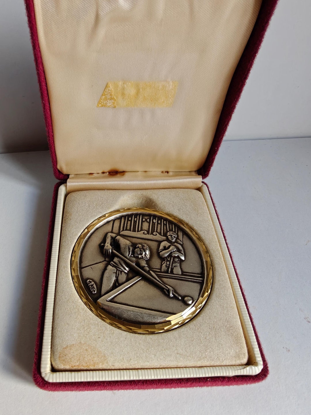 Antique Medal Pool Busch Billiard Large 58 Mm Memorabilia Artist Marked ...