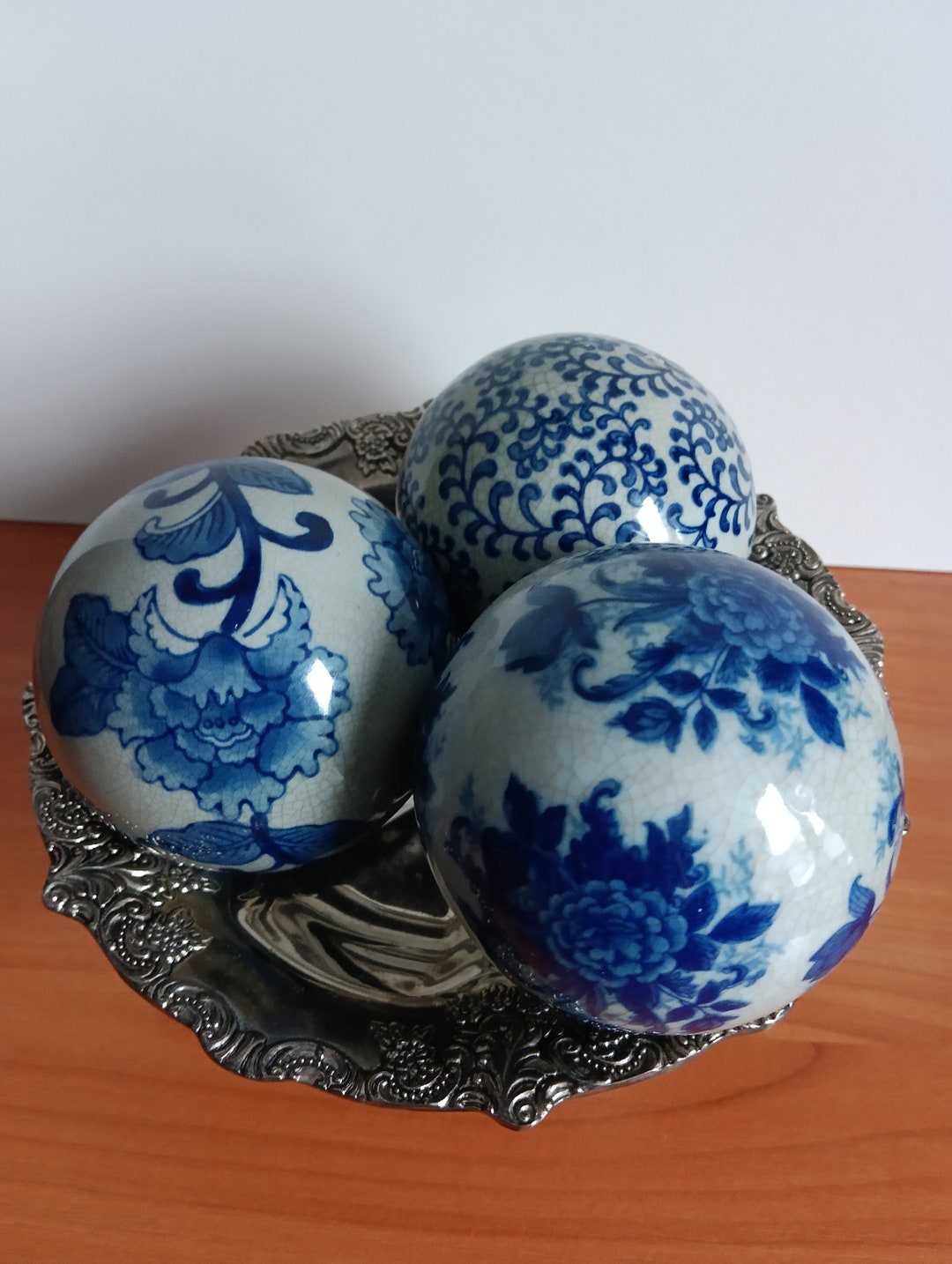 Antique Set of 3 Chinoiserie Porcelain Carpet Balls Fancy - Etsy