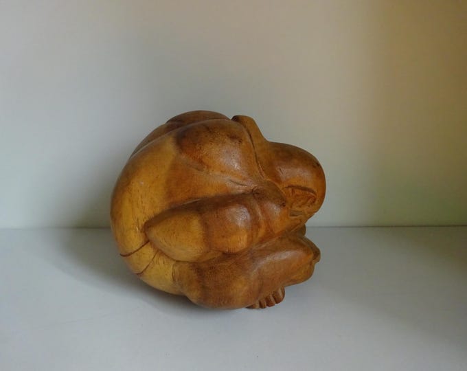 Yogi Man Hand Carved Statue Weeping Buddha Figurine Meditation ...