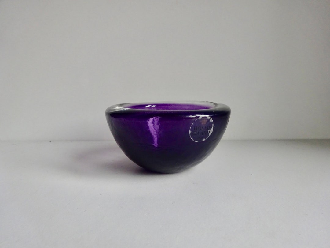 Danish Holmegaard Glass Candleholder 1980 - Etsy