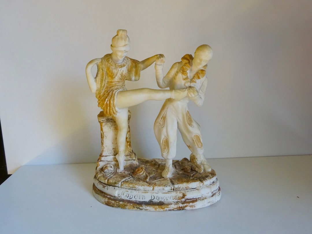 Alabaster Italian Figurine Modern Dancers Art Deco Style Hand Carved ...