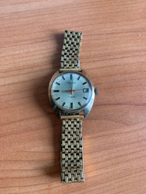 Poljot wrist watch gold plated Au 10 retro accessori… - Gem