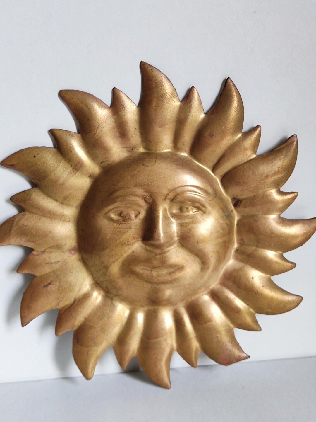 Vintage Celestial Metal Sun Face Plaque Hanging Wall Decoration 1960 - Etsy