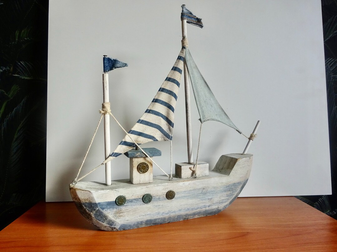 French Sail Ship Boat Vessel Collectible Marine Gift Souvenir Table ...
