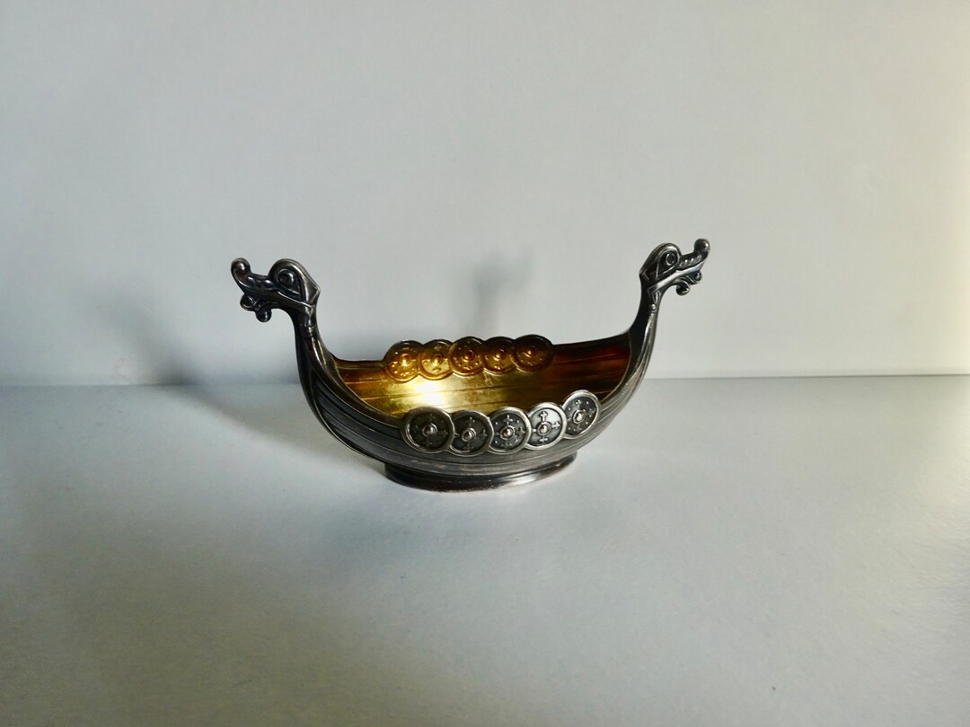 Norway Ship Sterling Silver 925 Viking Salt Cellar Hallmarked Magnus ...