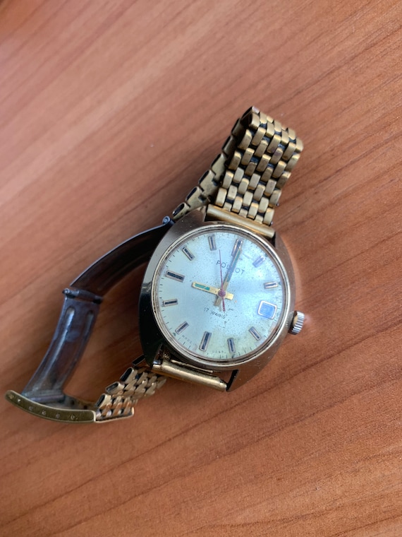 Poljot wrist watch gold plated Au 10 retro accessori… - Gem