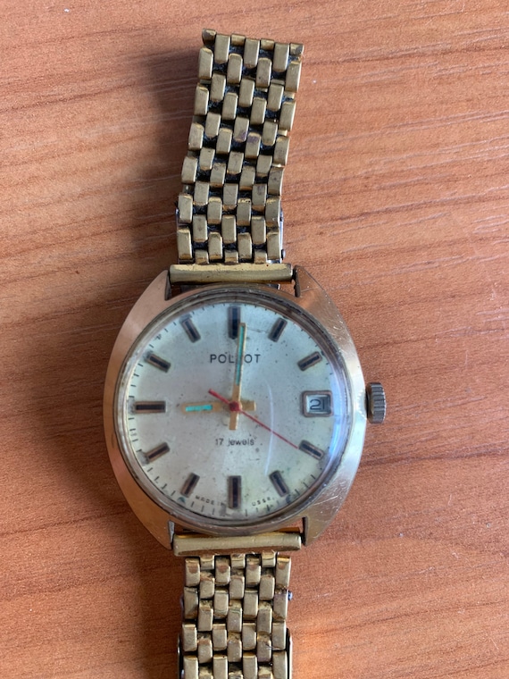 Poljot wrist watch gold plated Au 10 retro accessori… - Gem