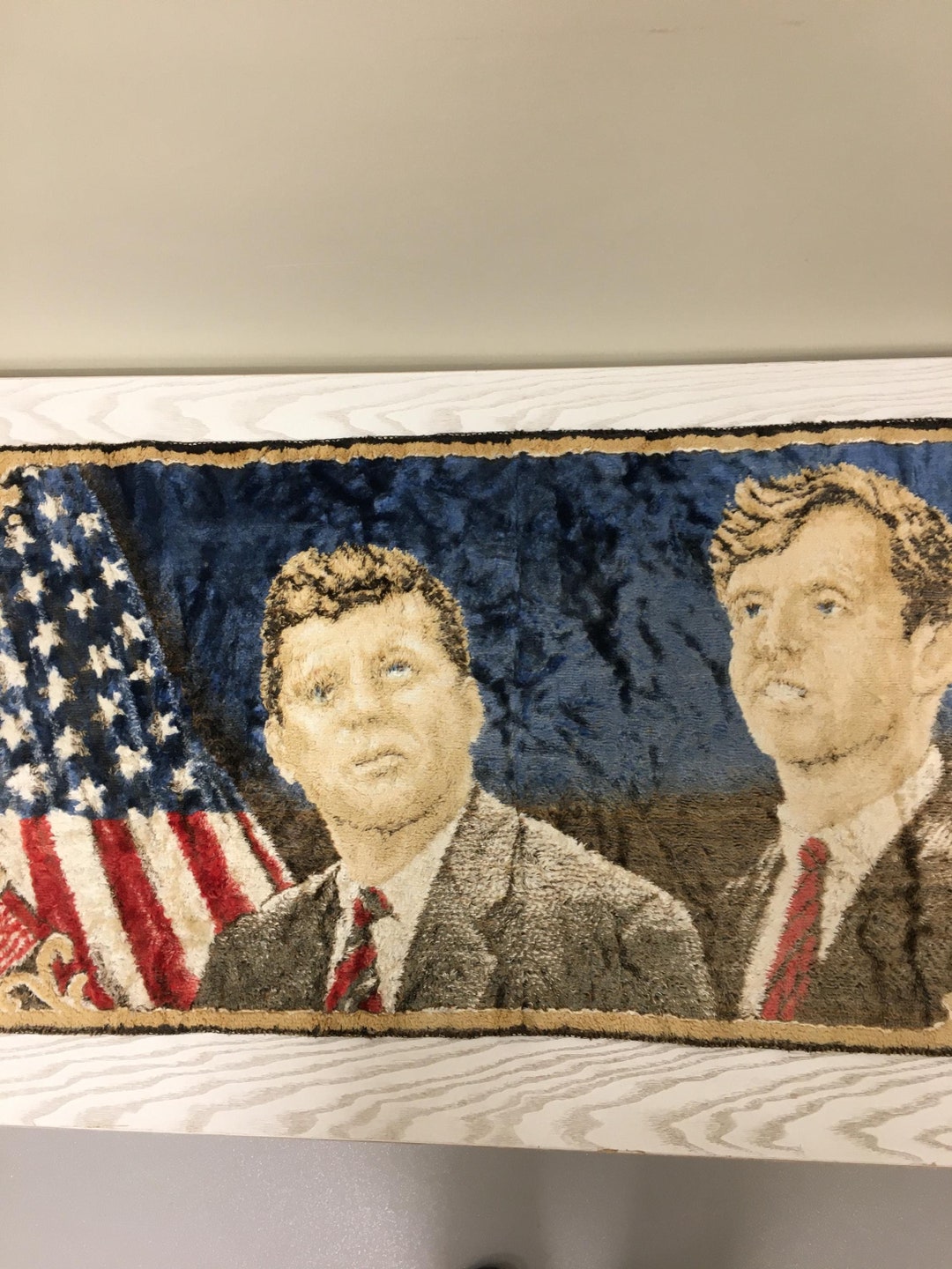 J.r.kennedy Plush Carpet Fabric Rug Flag Tapestry 1970 - Etsy