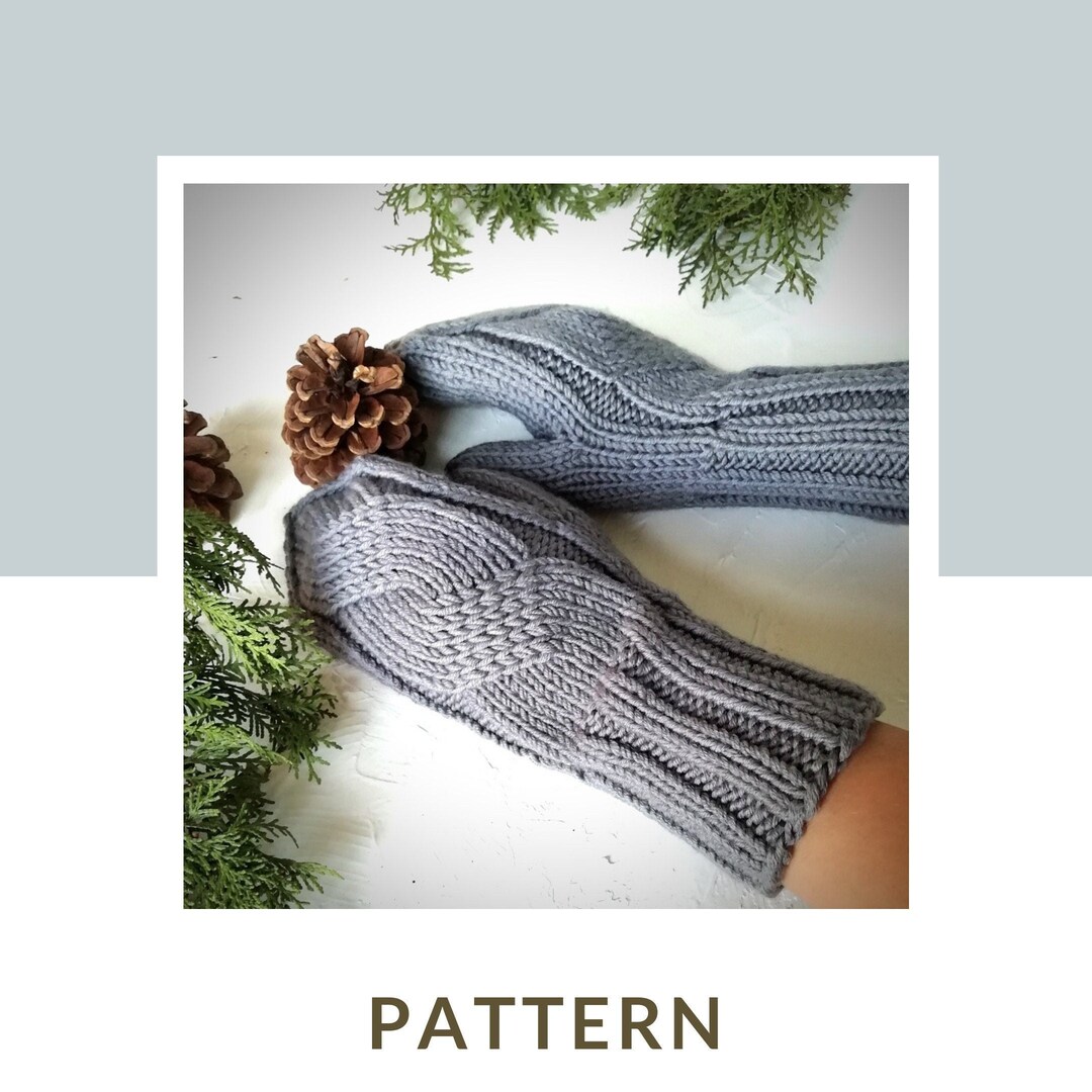 Mitten Knitting Pattern for Woman Braided Cable Mittens - Etsy