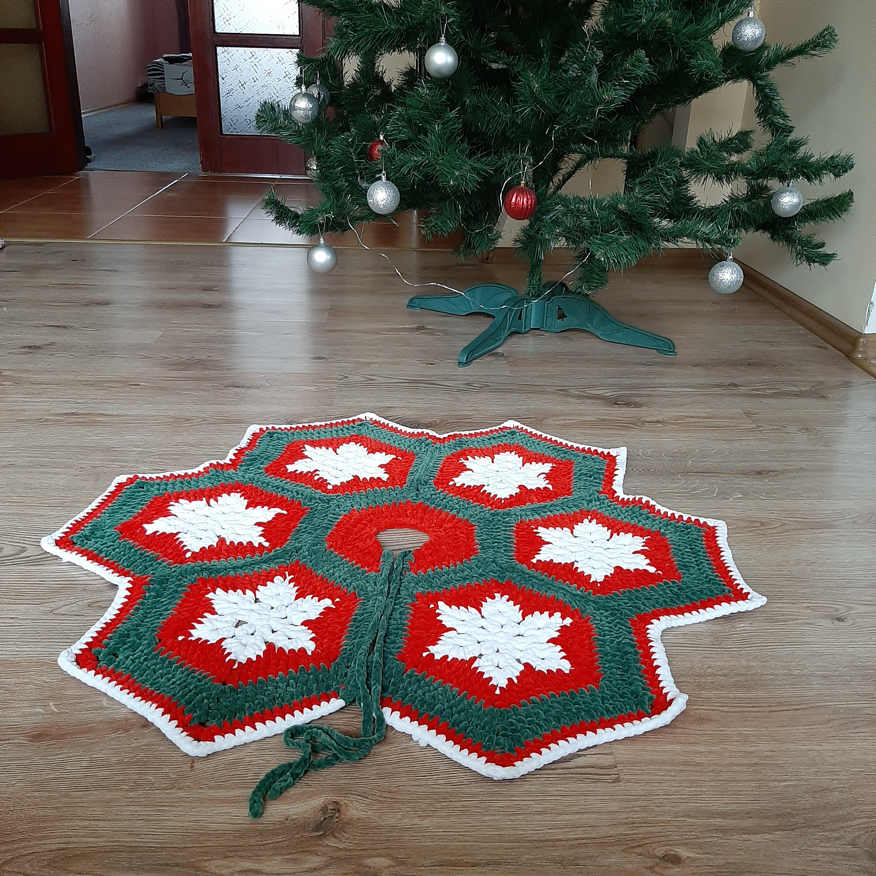 Tree Skirt Granny Square Crochet Pattern Boho Christmas Tree - Etsy