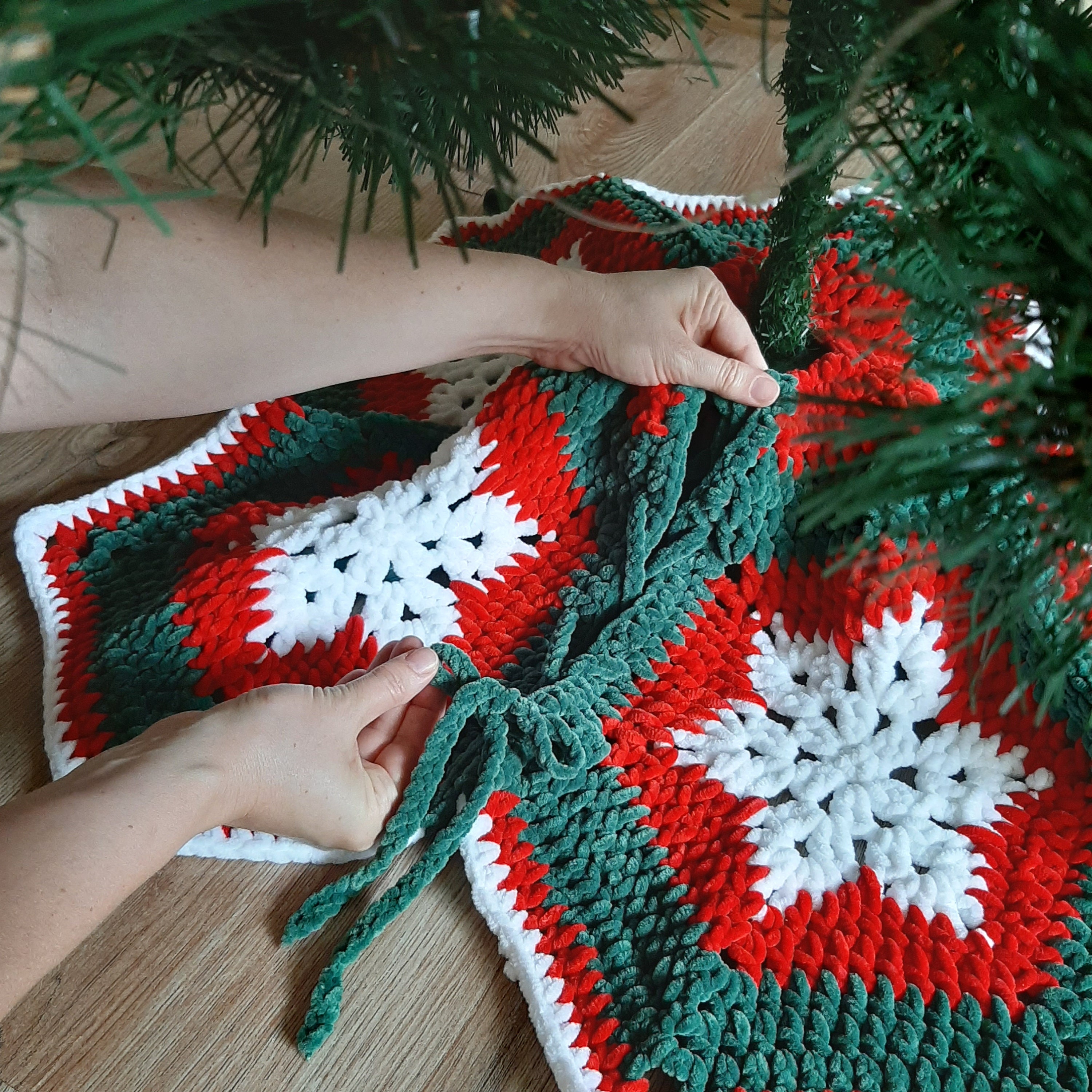 Tree Skirt Granny Square Crochet Pattern Boho Christmas Tree - Etsy