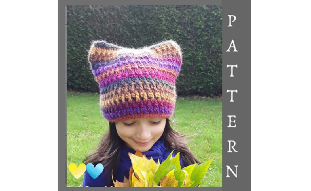 Crochet Cat Ears Beanie Pattern: Beginner-friendly (PDF Pattern + Video ...