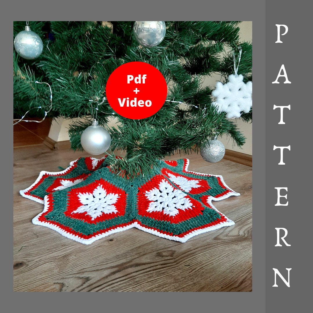 Tree Skirt Granny Square Crochet Pattern Boho Christmas Tree - Etsy