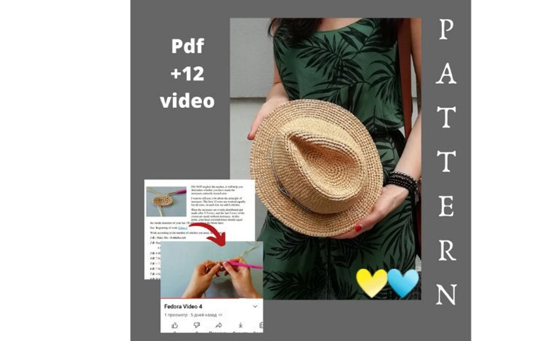 Cowgirl Hat Crochet Pattern Safari Hat Cowboy Hat Pattern Personalized ...