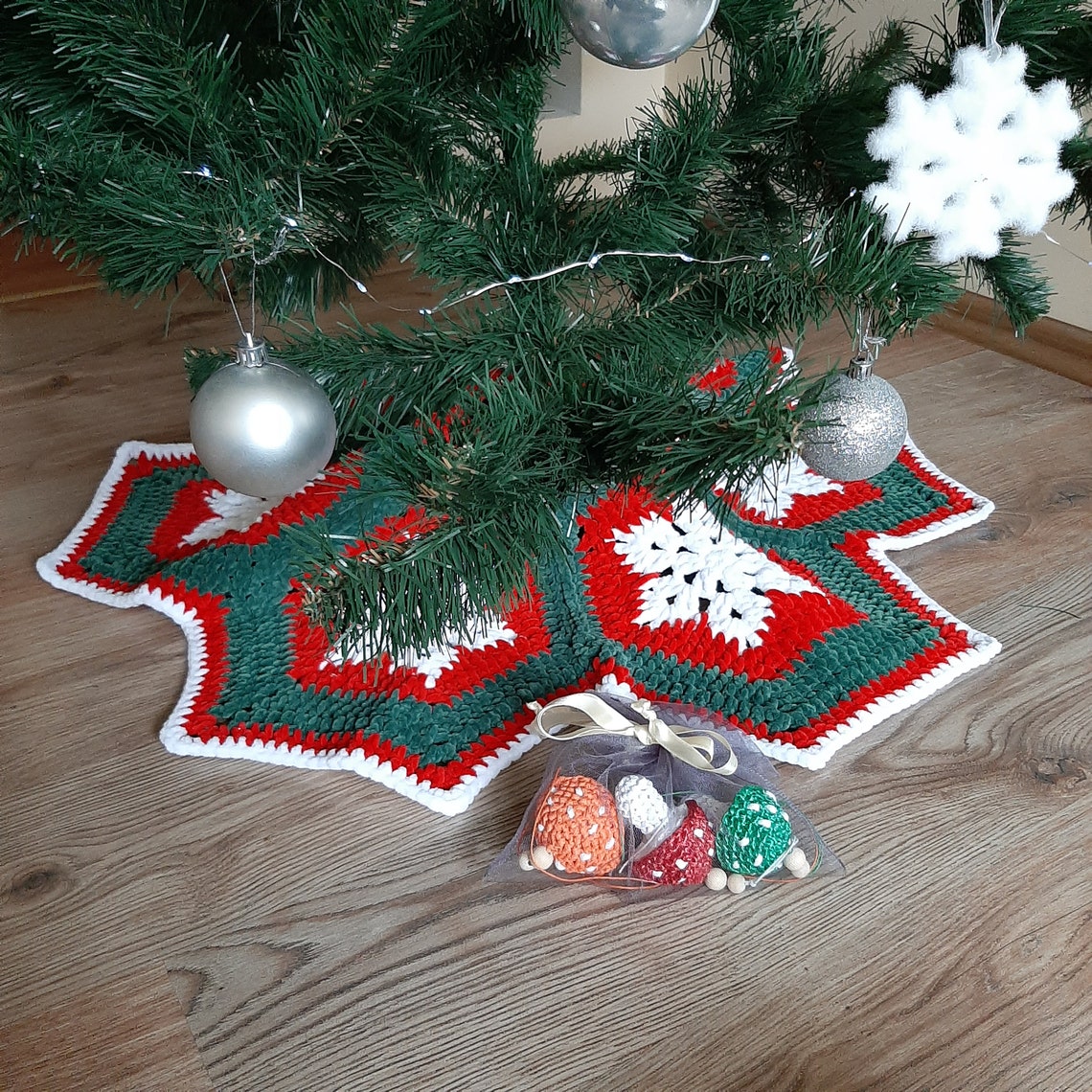 Tree Skirt Granny Square Crochet Pattern Boho Christmas Tree - Etsy