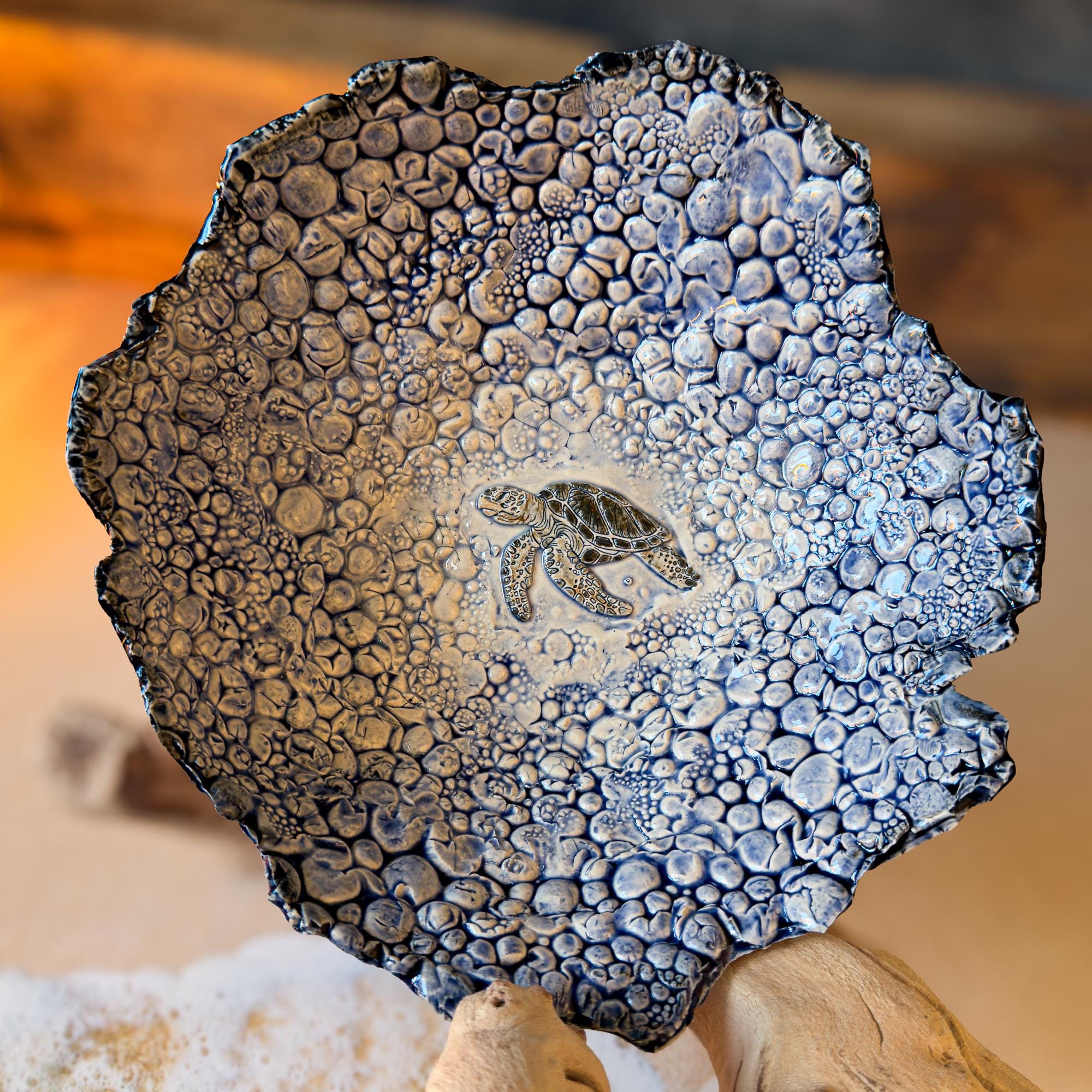 Sea Turtle Ceramic Bowl – Ocean Inspired Pottery Dish – Returning Tide ...