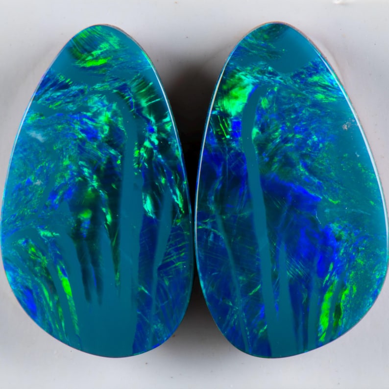 Australian Opal Doublet Pair 15mm X 09mm. 06.55cts - Etsy