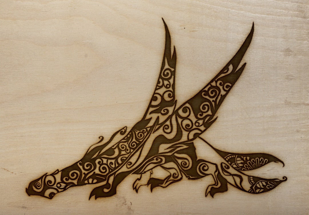 Dragon Svg Two-tailed Dragon Mandala Svg for Engraving - Etsy