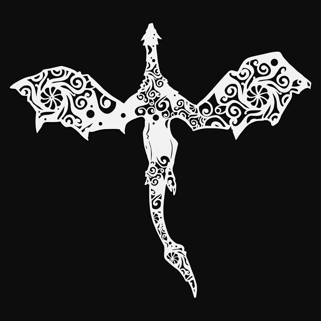 Flying Dragon Mandala Svg Cut File, Glowforge File, Vinyl Template ...